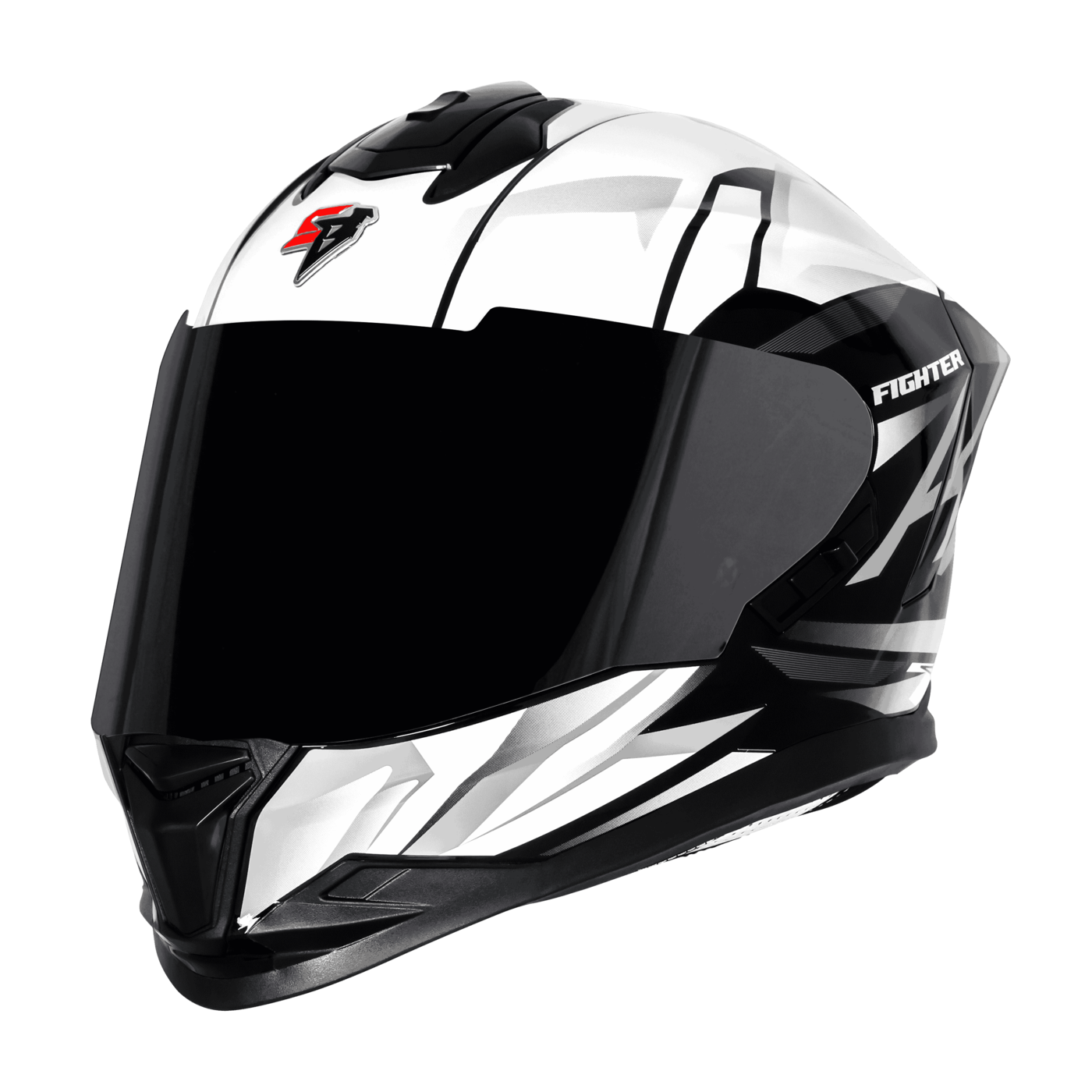 STEELBIRD SBH-57 ISS FIGHTER F4 MATT BLACK/WHITE C/V 600MM WITH EXTRA ...
